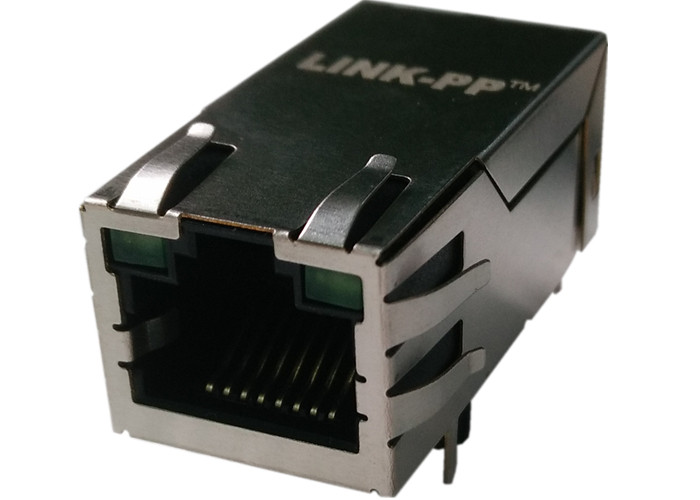 085789-1001 POE RJ45 Connector Gigabit Magnetic Jack PoE PLUS 1x1، LEDs